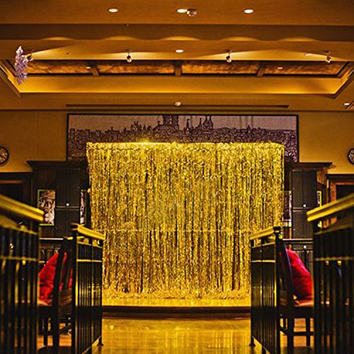 3 Pack Foil Curtains Metallic Foil Fringe Curtain for Birthday Party Photo Backdrop Wedding Event Decor (Gold)