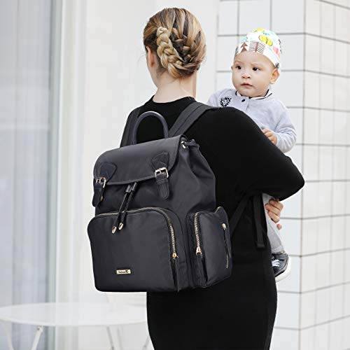 Hafmall Diaper Bag Backpack, Baby Diaper Bag with Stroller Hooks for Mom Dad, Multifunctional Nappy Bag for Boys Girls, Stylish Travel Mommy Bag (Plaid)