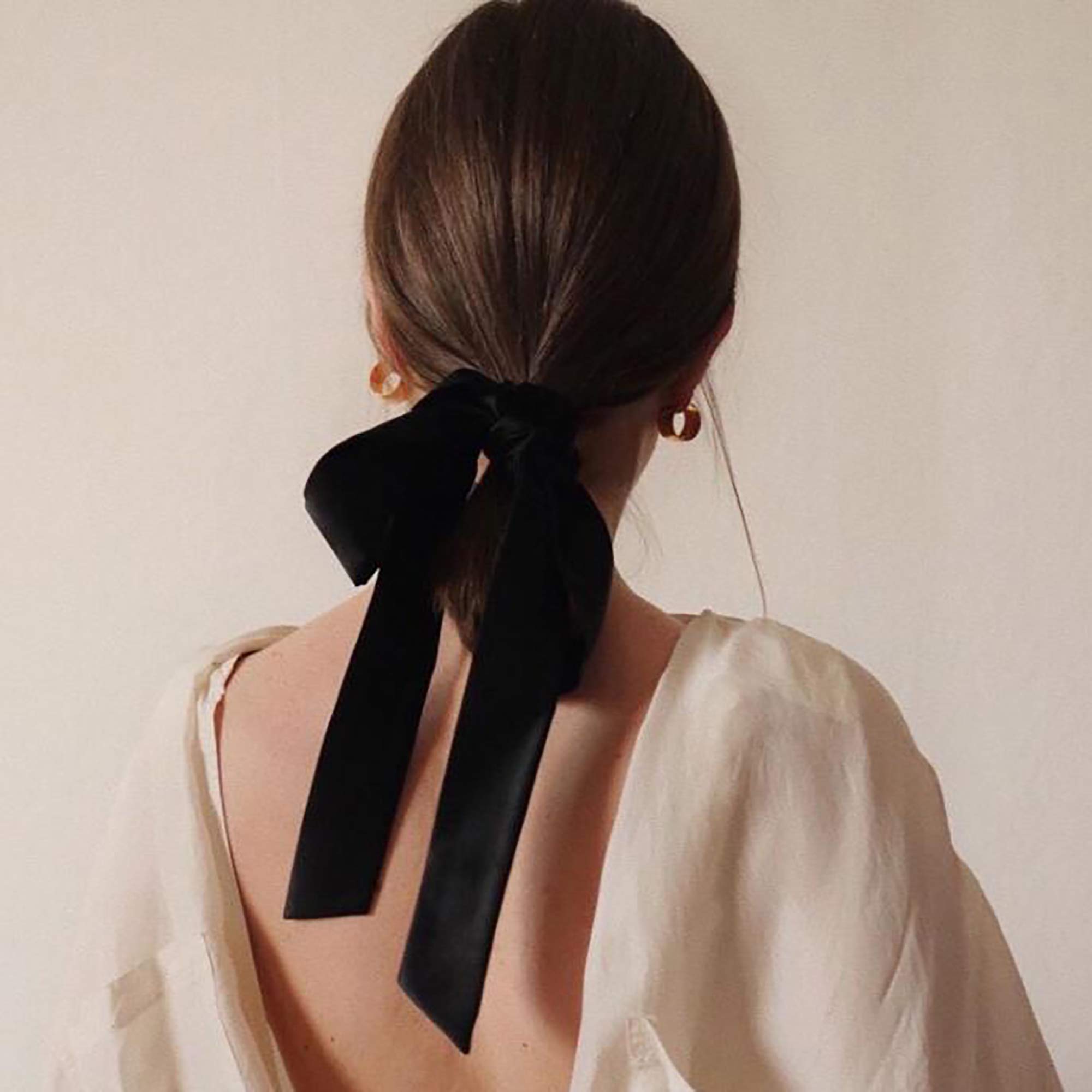 Handmade Black Velvet Bow Hair Ties, Headbands for Women Girls, Elegant Hair Rope Hair Styling Accessories, Hair Band Set, Gifts for Mom, Yoga Outdoor Headdress Decor, Back to School Outfits