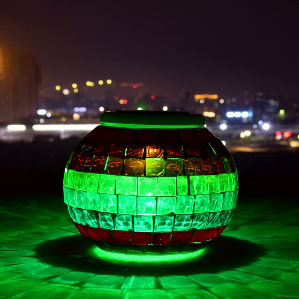 1pc Mosaic Lawn Light Solar Ground Lights Outdoor Decoration Lamp Yard Lawn Light Mosaic Outdoor Solar Lights Decorative Light Pathway Light Solar Panels Led Decorate