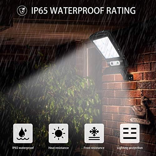 Led Solar Street Lights Outdoor, 4 Pack 120 Led Remote Control Solar Parking Lights Wireless Ip65 Motion Sensor Solar Security Wall Light with 3 Modes for Garden, Street, Deck, Yard, Garage, Patio