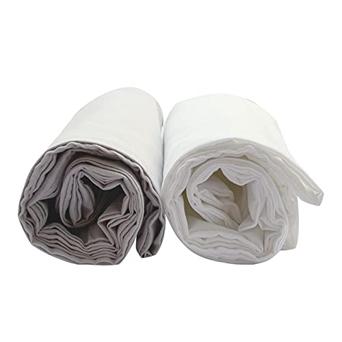 AMROSE Heavenly Soft Microfiber Bassinet Sheets, Fit for Halo Bassinest Swivel Sleeper, 2 Pack Hourglass Bassinet Mattress Sheet Set for Boys Girls, White & Gray