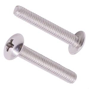 10-24 x 1/2" (50 pcs) Truss Head Machine Screws, 304 Stainless Steel (18-8), Cross Recessed Truss Head Machine Screws, Phillips Drive, Coarse Thread UNC, ANSI B18.6.3T