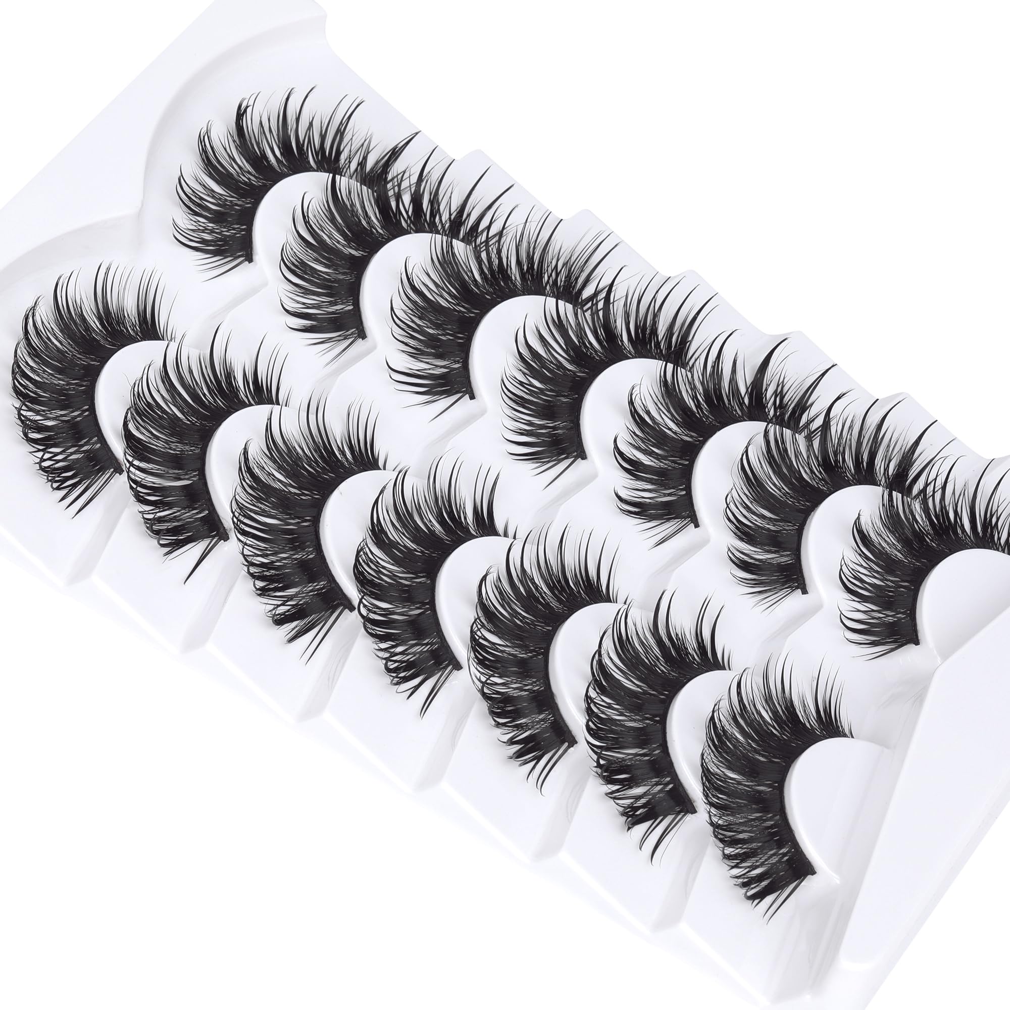 17MM Wet Lashes Mink Fluffy False Eyelashes Manga Anime Cosplay Wet Natural Look Eyelashes Pack Wsipy D Curl Lashes That Look Like Extensions by Geeneiya