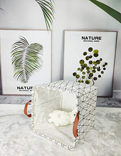 ASKETAM Square Canvas Collapsible Fabric Baby Toy Box Storage Bin Bedroom Decor Closet Kids Laundry Baskets Toy Organizer,Shelf Basket Nursery Storage,Gift Baskets(Geometric Rhombus)