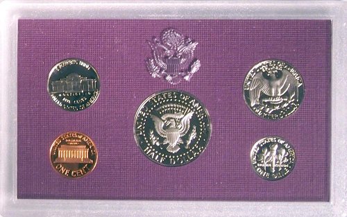 1990 GENUINE US MINT PROOF COIN SET 5 COIN