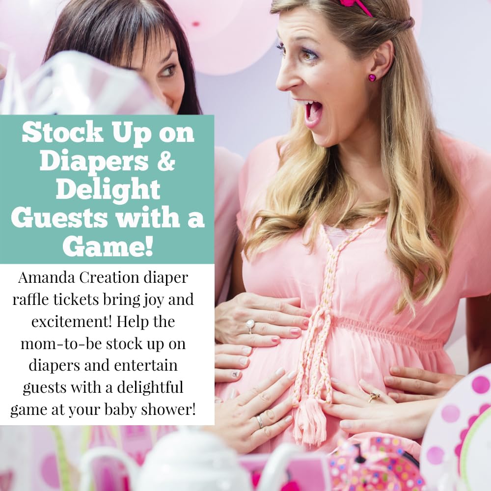 Amanda Creation Blue and Silver Snowflake Diaper Raffle Tickets for Boy Baby Showers, 20 2" X 3β Double Sided Insert Cards for Games, Bring a Pack of Diapers to Win Favors & Prizes!