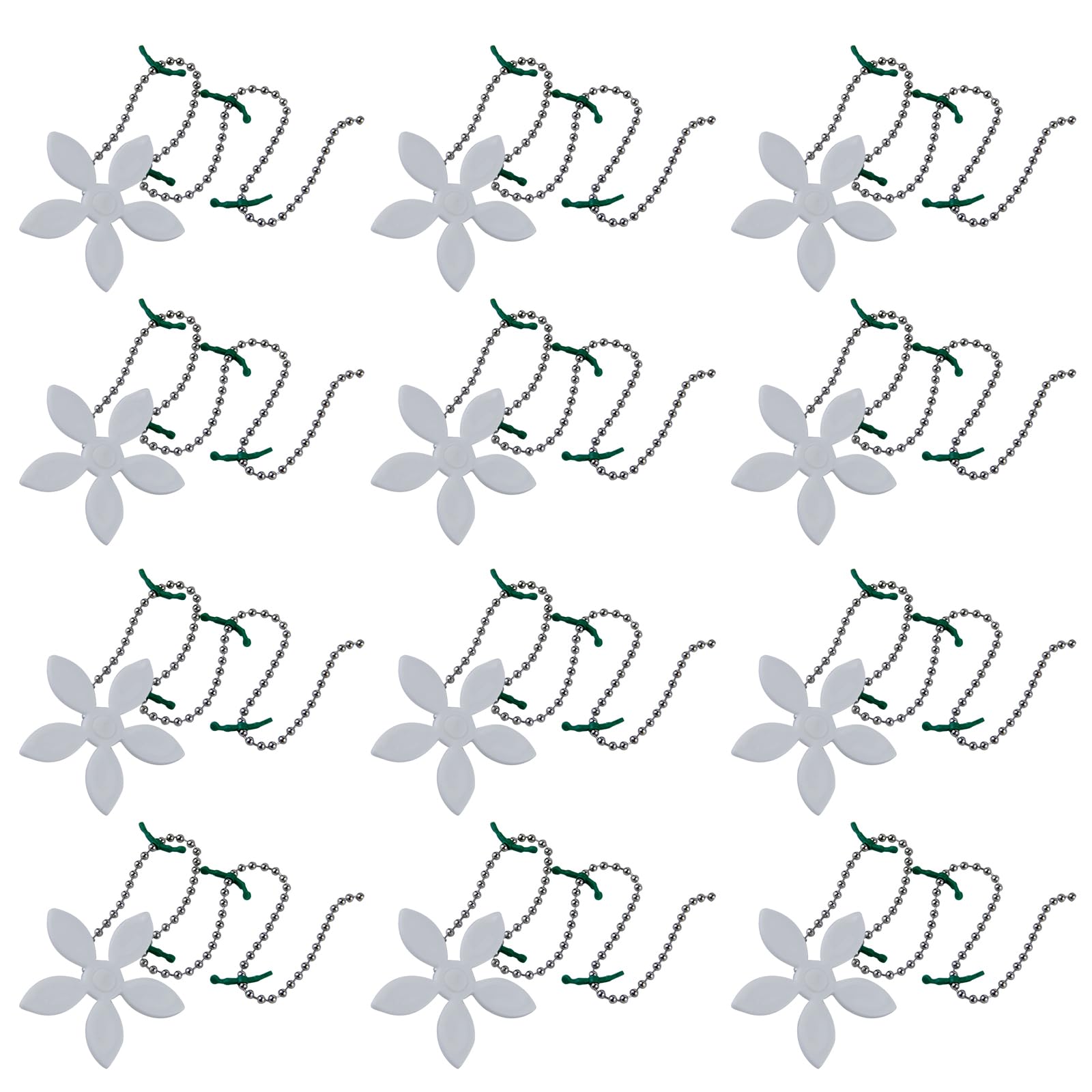 12 Pcs Flower Shape Shower Drain Sink Remover Hair Filter Chain Hook Flower Drain Hair Catcher Drain Clog Protectors Catcher Strainer Hair Snare Easy to Install and Clean for Bathroom Tub