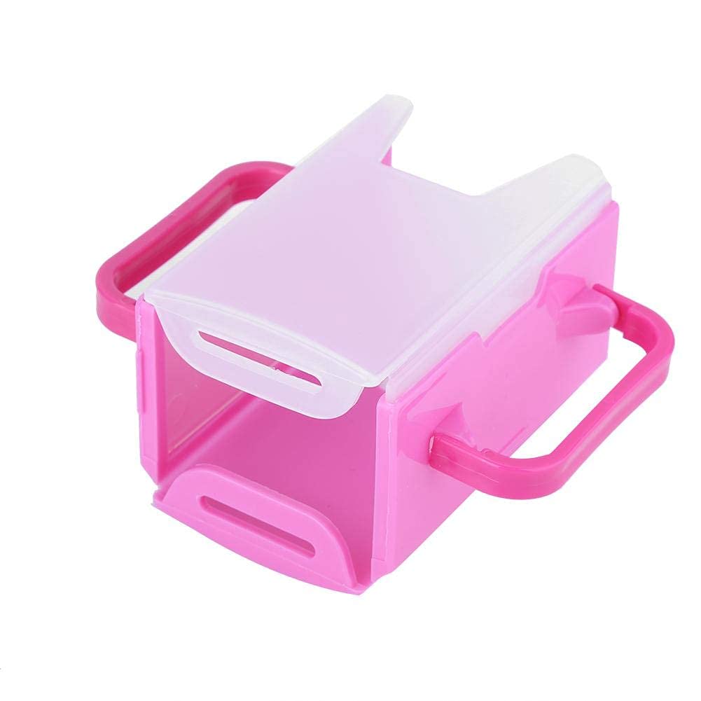Adjustable Bottle Cup Holder Spill-Proof Milk Box Drinking Bottle Cup Holder with Handle for Baby Toddler Kid Child Kitchen Tool(Red)