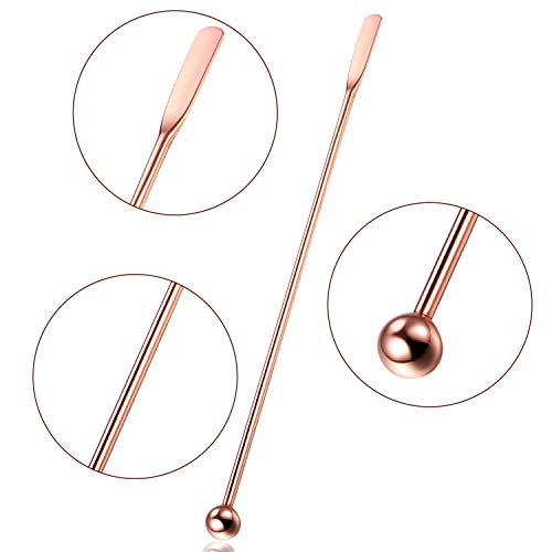 7.5 Inches Stainless Steel Coffee Beverage Stirrers Drink Swizzle Stick with Small Rectangular Paddles, Set of 8 Beverage Stirrers for Coffee Cocktail Chocolate Milk Juices (Multicolor)