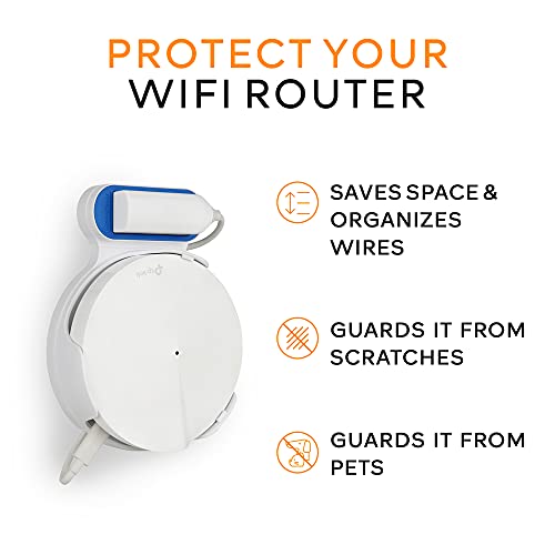 Bangcheer - Cable and Power Line Storage Boxes for WiFi Router, Easy-to-Install Deco Wall Mount Holder for Tp Link Deco M5, Blue