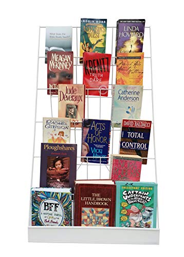 FixtureDisplaysÂŽ 6-Tier White 18" Wide Wire Tabletop Display Rack Greeting Card Rack Book CD DVD Stand Tile Sample Literature Countertop Showcase 119352-WHT