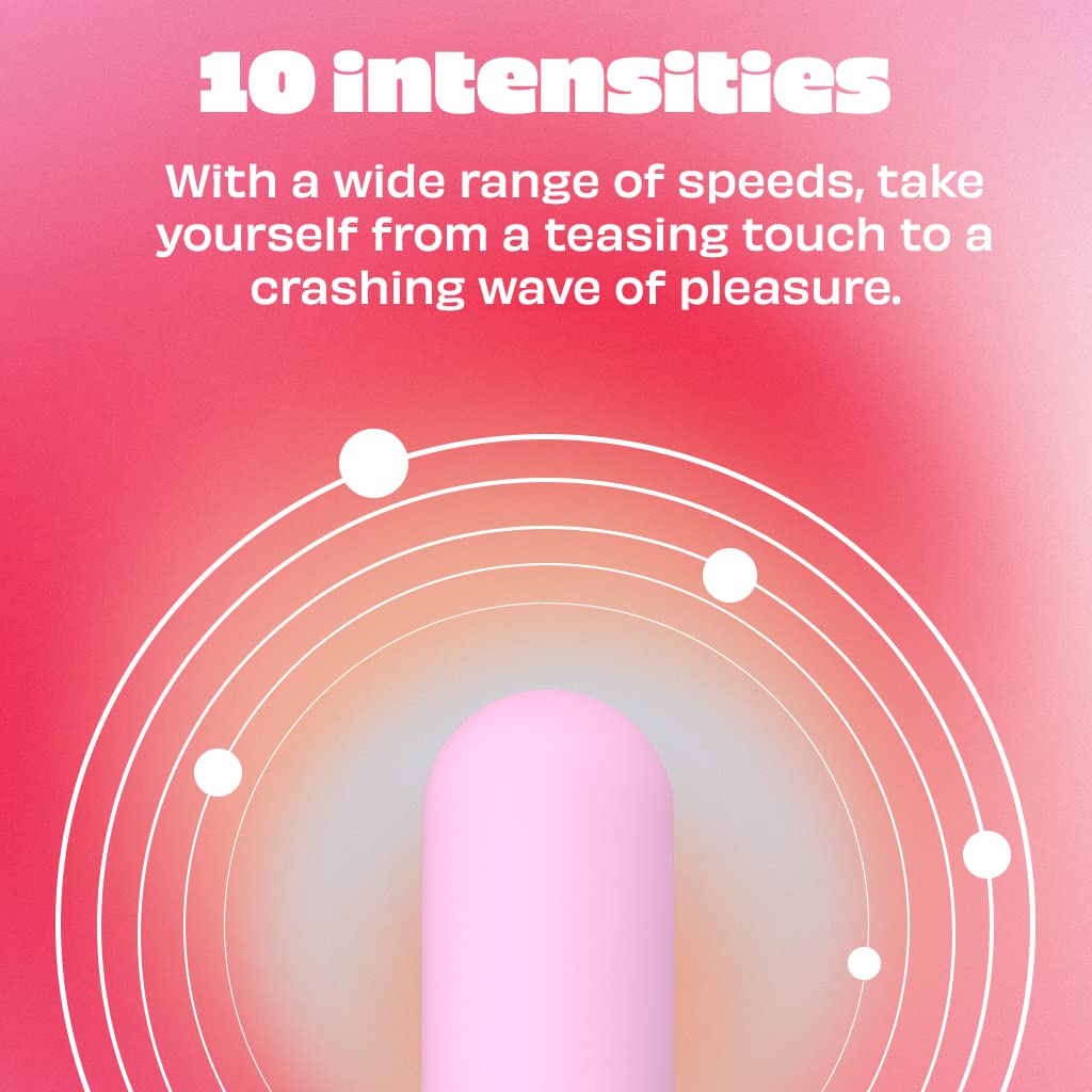 10-Mode Waterproof Micro Mini Vibrator - Body Safe Silicone - Rechargeable, Portable, Quiet, Slim Massager for Women & Couples - Finger Size - Light Pink