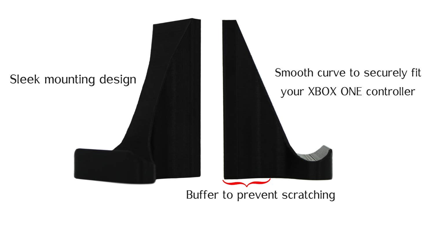 3d Lasers Lab [3 Pack] Holder Stand for XBOX ONE/Elite/Series X & S Controllers | Mount Anywhere with No Wall Damage | Organize Your Gaming Space | Anti-Slip Hangers (Black, 3)