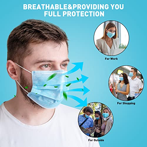 DR.MOXA 100Pcs Medical Grade Disposable Face Mask 3-Ply Latex Free, Non Woven,Soft on Skin