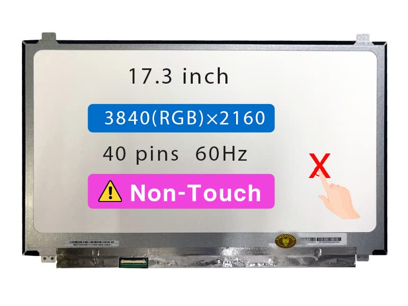 17.3" Screen Replacement for Acer Predator Helios 500 PH517-51-99PH LCD Display Panel 40 pin (UHD 3840 * 2160 Non-Touch)