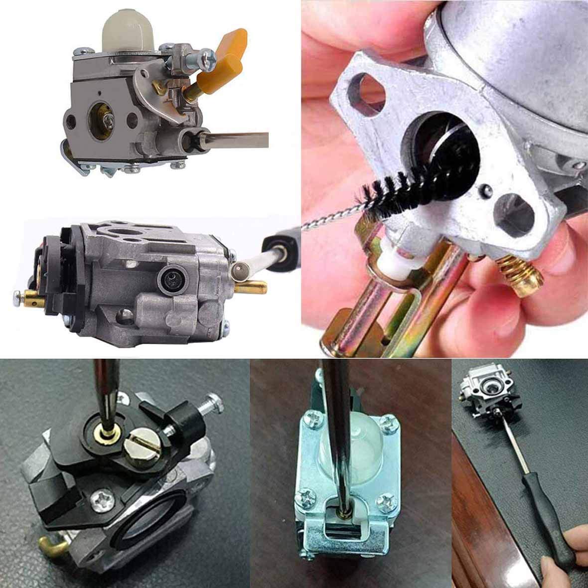 11pcs Carburetor Adjustment Tool + Carrying Case + Cleaning Brush for Common 2 Cycle Carburator Engine - Carburetor Adjustment Tool Set Carburetor Tune up Adjusting Tool