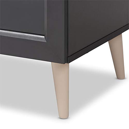 Baxton Studio Jonas Server Cabinet in Dark Grey and Oak Brown