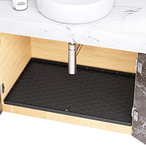 3 Pack Puricon Under Sink Organizer Pull Out Under Sink Storage Bundle with Under Sink Mat 34โ x 22โ Under Sink Mats