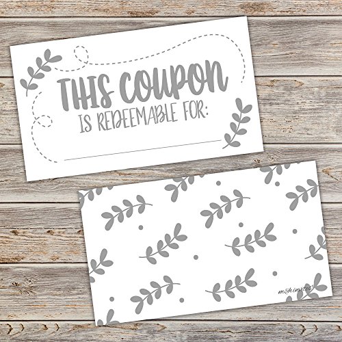 50 Coupon Cards - Coupons for Mom, Wife, Husband, Business - Vouchers