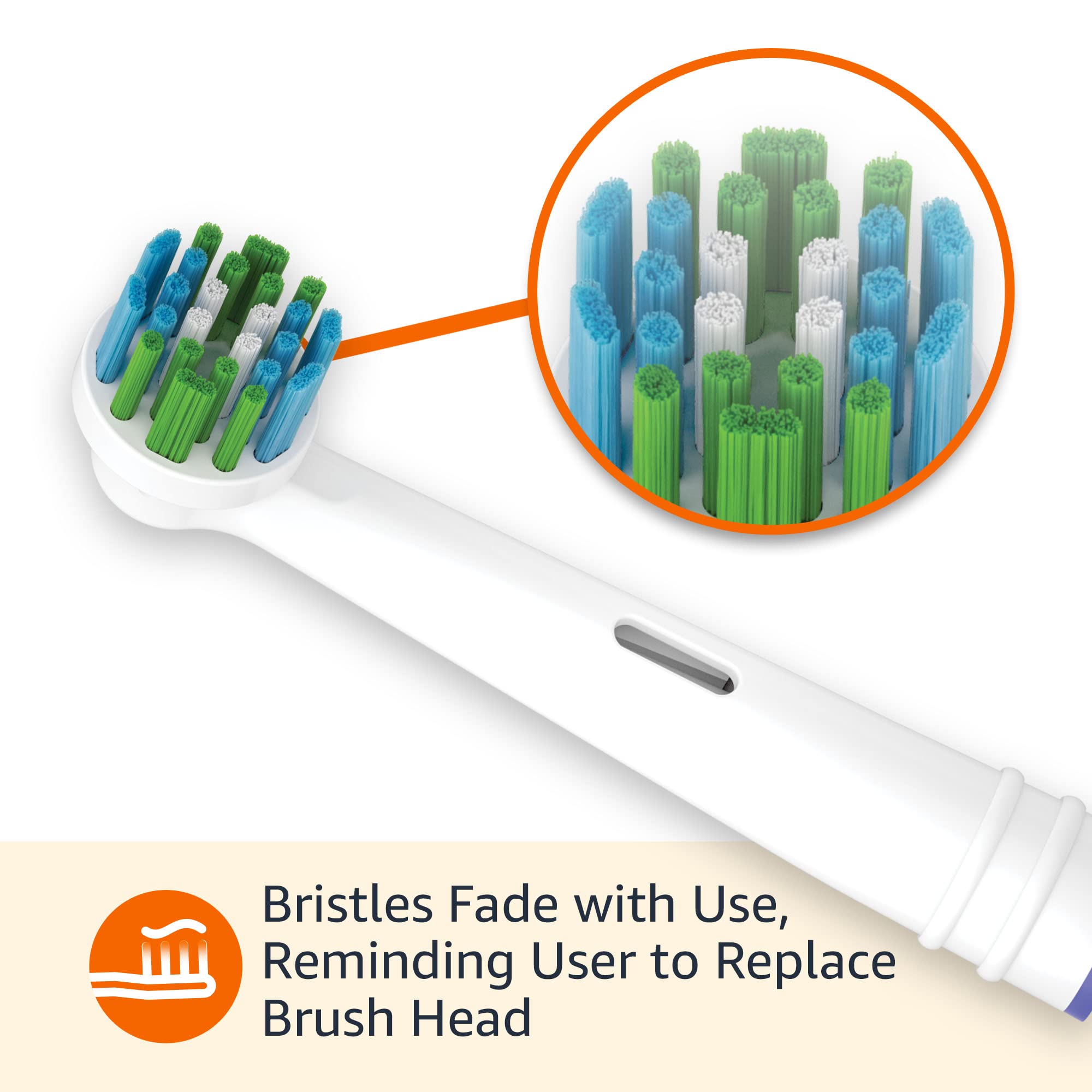 Amazon Basics Electric Toothbrush Head Replacement Brush, White, 5 Count (Fits Most Oral-B Brushes) (Previously Solimo)