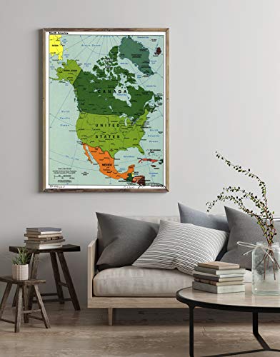 1998 Map| North America| North America Map Size: 18 inches x 24 inches |Fits 18x24 siz