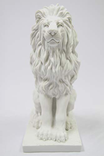 15" Sitting Down Aggressive Lion Statue Figurine Figure Vittoria Collection Made in Italy Indoor Outdoor Garden