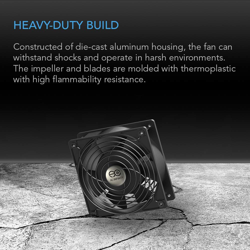 AC Infinity AXIAL 1751, Muffin Fan, 120V AC 172mm x 150mm x 51mm High Speed, UL-Certified for DIY Cooling Ventilation Exhaust Projects