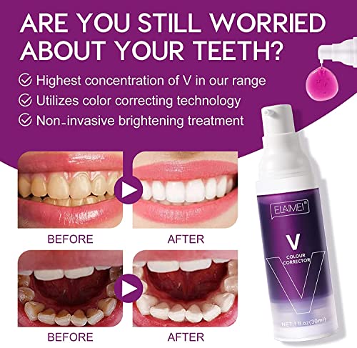 2Pcs Teeth Whitening Toothpaste, Dental Colour Corrector, Purple Toothpaste for Teeth Whitening, Travel Toothpaste, Non-invasive Purple Teeth Whitener Tooth Paste, Reduce Yellow Stains