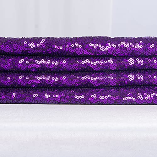 3 Feet 1 Yards Sequin Fabric, by The Yard, Sequin Fabric, Tablecloth, Linen, Sequin Tablecloth, Table Runner Photo Booth Backdrop,Ready to Ship!! (Purple)