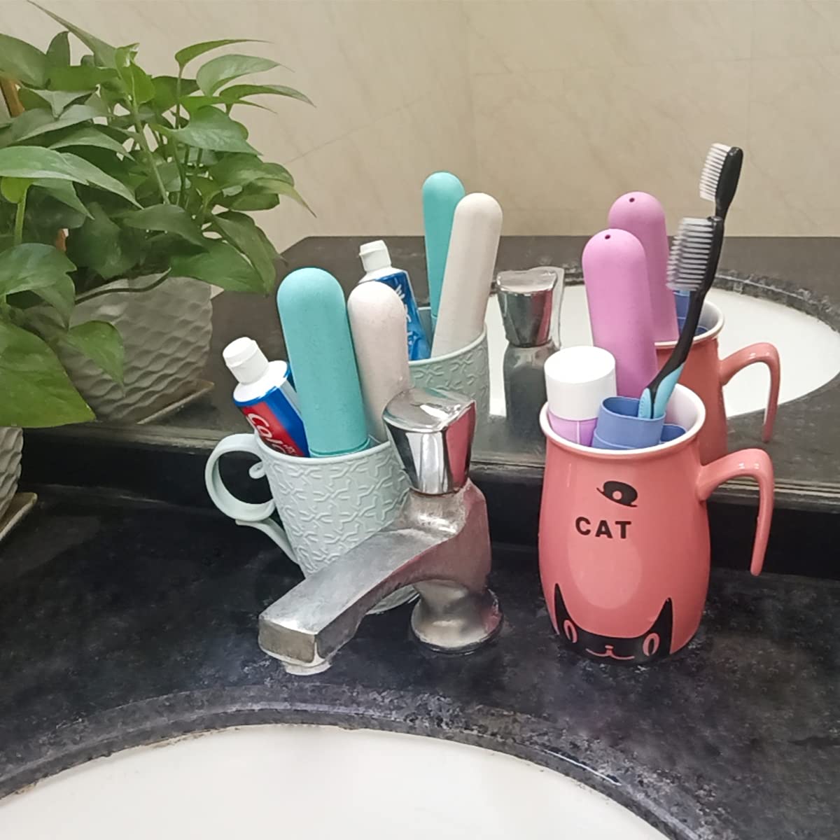 ZYYC 4 Pack Travel Toothbrush Case, Holder Toothbrush Travel Containers for Trip Home Camping Dust-Proof and Sanitary ,Travel Toothbrush Holder