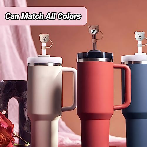 3 Pack Straw Covers Compatible with Stanley 30 40 OZ accessories Tumbler Cups Cartoon Soft Straw Protector Cover - BPA Free Soft Silicone