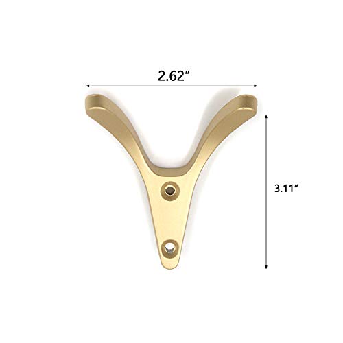 Bitray 4 PCS Coat Rack Wall Mounted Coat Clothes Hook for Towel/Robe Clothes Hook, Zinc Alloy Bedroom Hook for Closet Top Bathroom Kitchen Cabinet Garage,Gold
