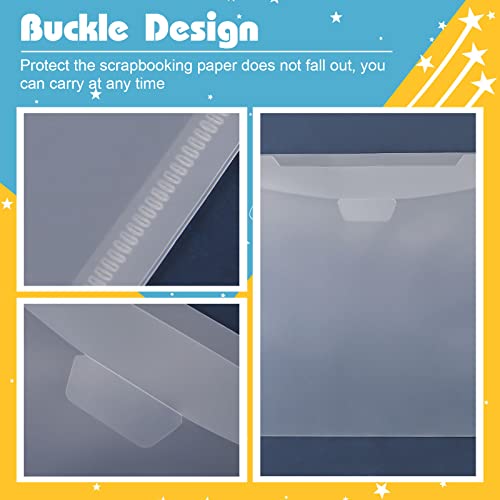 24 Pcs 12 x 12 Paper Storage Organizer Scrapbook Paper Holder Clear Loading Files Plastic Paper Holder with 3 Sheets Clear PVC Customizable Tabs for Scrapbook Paper, Vinyl Paper, Photos