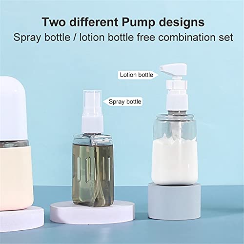 anfoem Portable 1.7oz Travel Size Spray Bottle with Fine Mist, Leak Proof Refillable Make Up Travel Lotion Bottle for Cosmetic Skincare Lotion,Essential Oils, Homemade Cleaners(Light Gray)