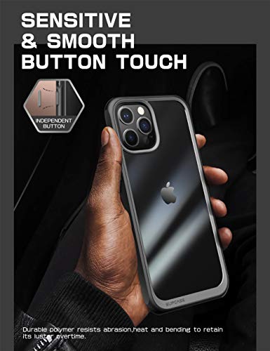 SupCase Unicorn Beetle Style Series Case Designed for iPhone 12 Pro Max (2020 Release) 6.7 Inch, Premium Hybrid Protective Clear Case (Black)