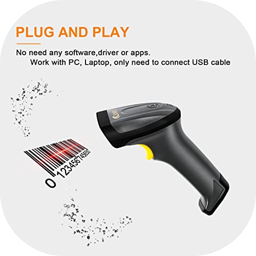 1D Laser Wired Barcode Scanners Readers, Wired Handheld Laser Barcode Scanner, Automatic 1D Bar Code Reader for Supermarket, Convenience Store, Warehouse