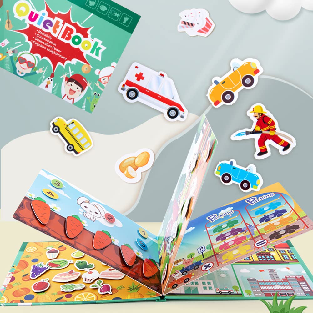 Adurello Kids Quiet Book Sensory Busy Book Cognitive Learning Toys Preschool Educational Montessori Toy for Toddlers