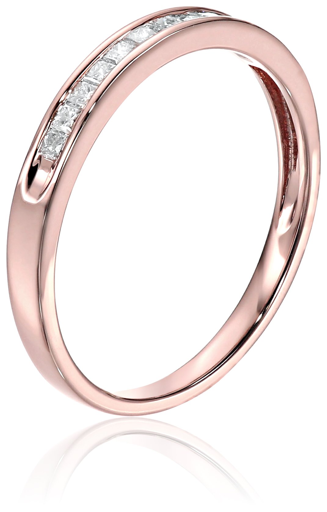14k Rose Gold Princess-Cut Diamond Wedding Band (1/4cttw, I-J Color, I2-I3 Clarity), Size 6