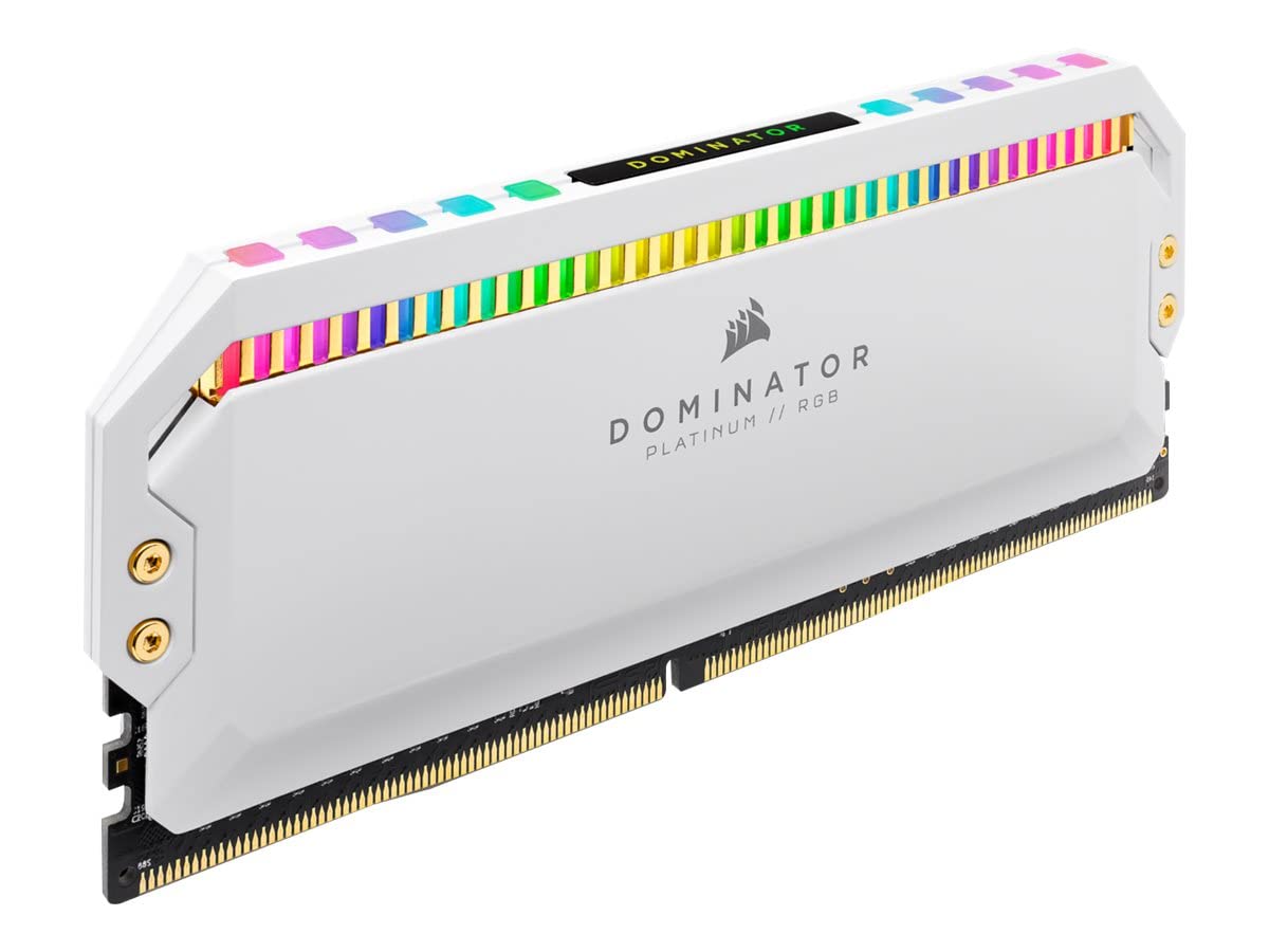 Corsair Dominator Platinum RGB 32GB (4x8GB) DDR4 3200MHz C16 Desktop Memory (12 Ultra-Bright CAPELLIX RGB LEDs, Patented Dual-Channel DHX Cooling Technology, Intel XMP 2.0 Support) White