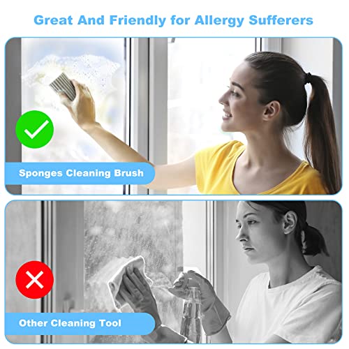 2-Pack Damp Clean Duster Sponge, Magic Cleaning Sponge Baseboard Cleaner Duster Sponge Tool, Dusters for Cleaning Baseboards, Vents, Mirrors, Ceiling Fan & Cobweb, No Dust Flying and Spreadingā¦