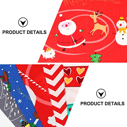 HEALLILY Cotton Sheets Full 5 Sheets Christmas Cotton Fabric Bundles Xmas Printed Craft Fabric Bundles Patchwork DIY Christmas Sewing Scrapbooking Quilting Embroidery Fabric