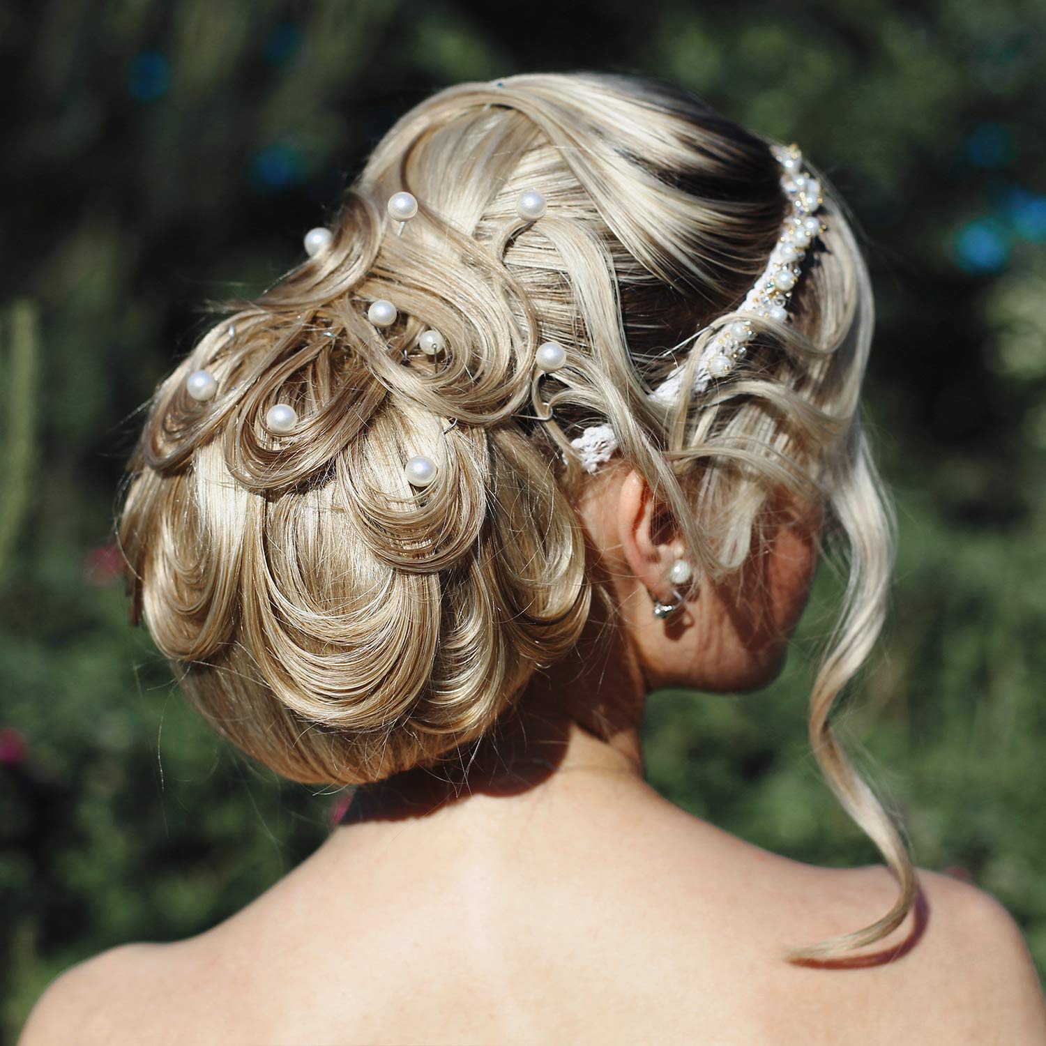 40 Packs Pearl Hair Pins Bridal Wedding White Pearl Hair Accessories Bobby Clips for Brides and Bridesmaids(0.3 Inch)