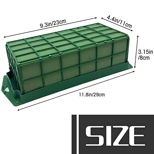 2 Pieces Floral Foam Cage,Flower Arrangements Supplies with Floral Foam,Rectangle Flower Holder Floral Foam Bricks for Fresh Flower Wedding Holiday Decorations