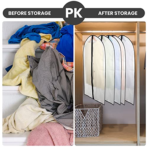 18 Pack Garment Bags for Hanging Clothes Travel Bulk Clear Suit Bag with Zipper Lightweight Garment Covers for Men Women (24 x 40 Inch)