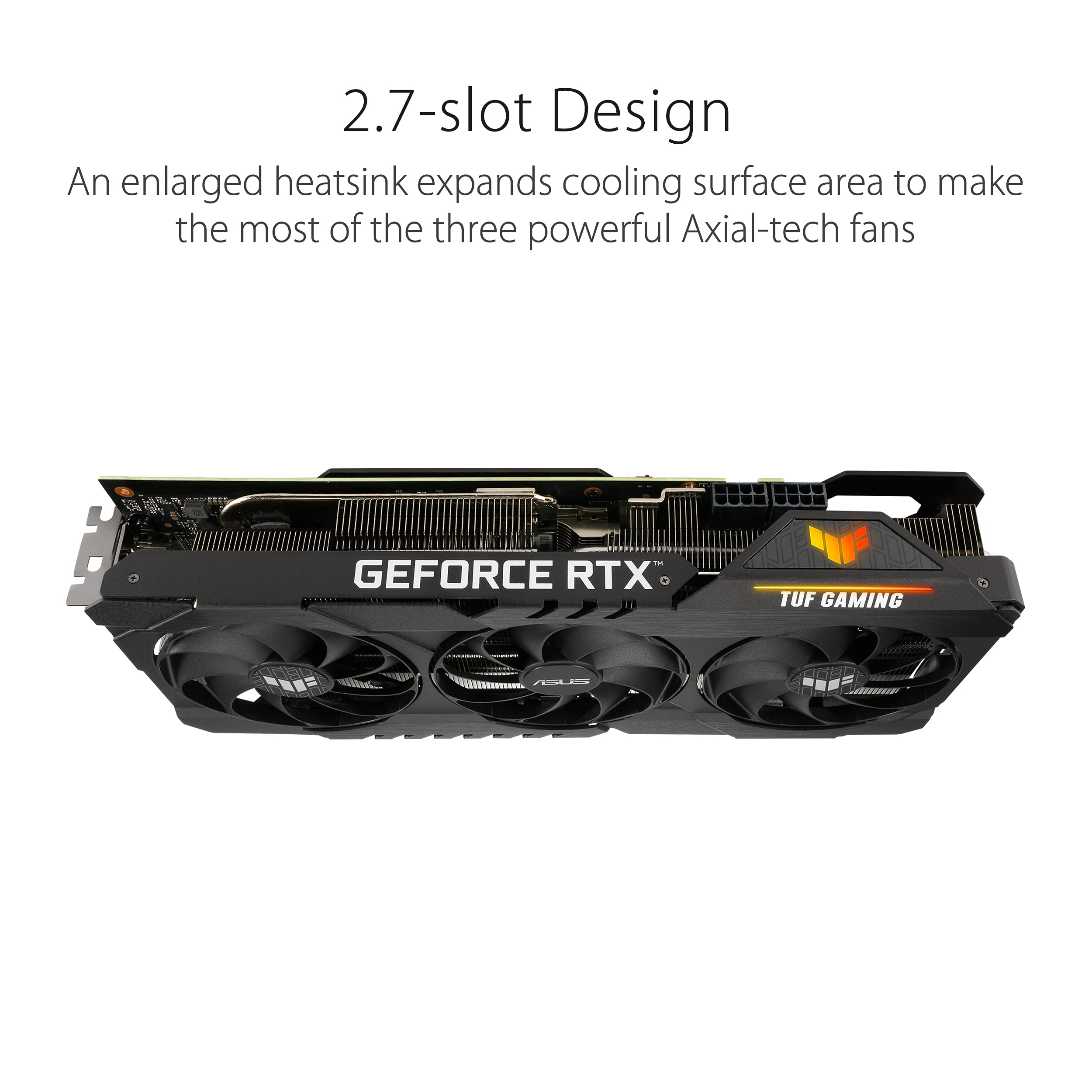 ASUS TUF Gaming NVIDIA GeForce RTX 3070 Ti OC Edition Graphics Card (PCIe 4.0, 8GB GDDR6X, HDMI 2.1, DisplayPort 1.4a, Dual Ball Fan Bearings, Military-Grade Certification, GPU Tweak II) (Renewed)