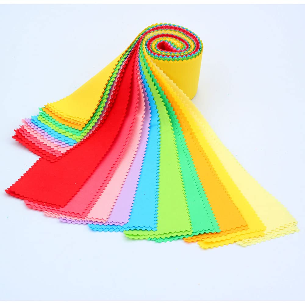 100% Cotton Bright Rainbow Jelly Roll Fabric 20 Pieces 2.4-inch Strips Quilting Fabric (Solid Color 20PCS)