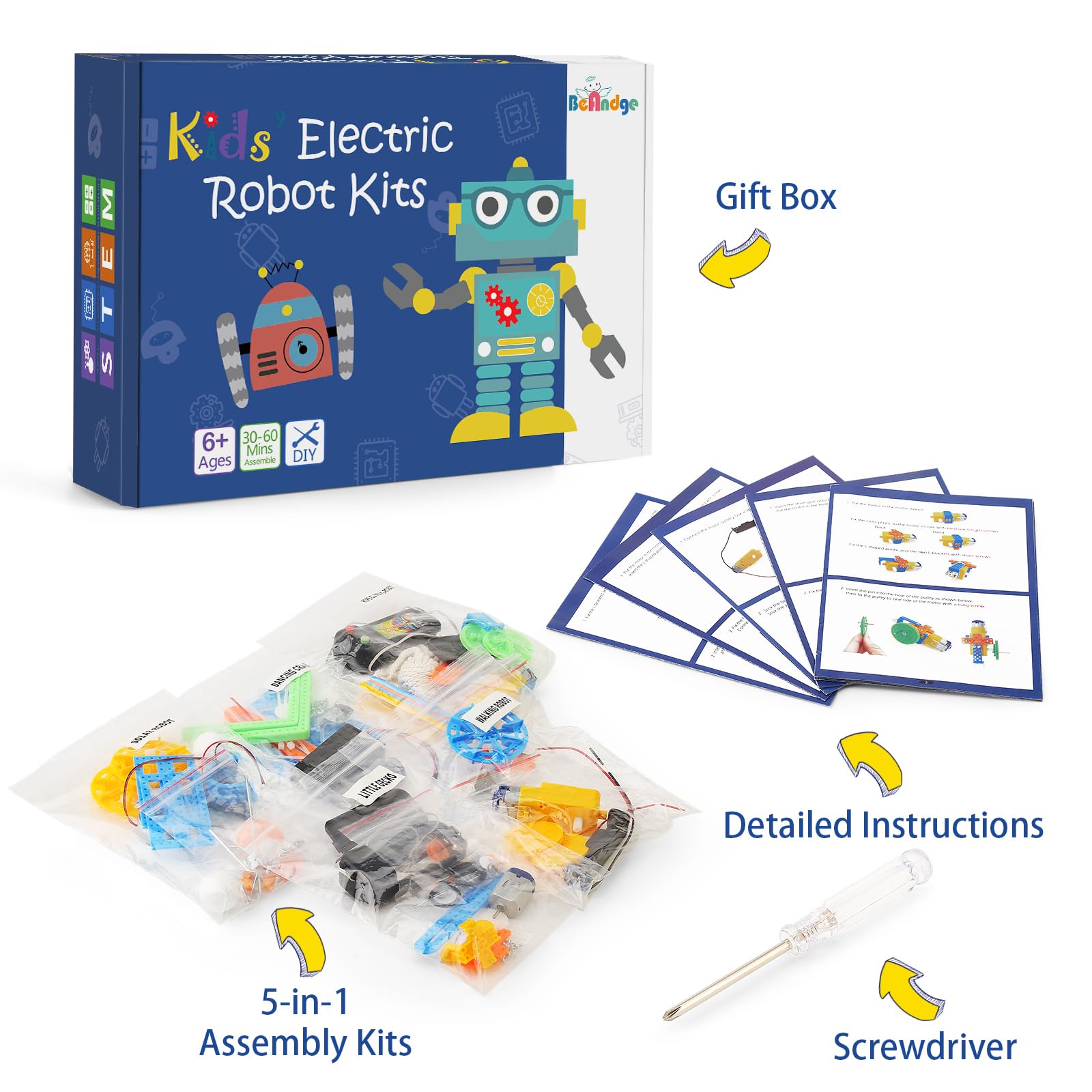 10 Set STEM Robot Car Kit, Science Projects for Kids 8-12, Robotics Craft Building Kits for Boys 6-8, Engineering Activities Experiments Electronics Toys for Girls, Gift Idea 6 7 8 9 10 11 12 13 Year