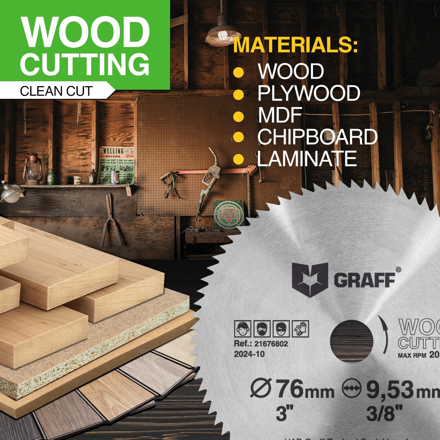 3 Inch Circular Saw Blade for Wood, Plywood, Laminate, Drywall, Plastic – 80T Wood Cutting Disc with 3/8 Inch Arbor from GRAFF