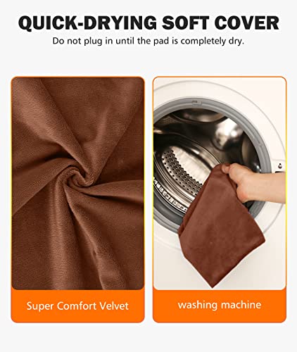 BurgeonNest Pet Heating Pad for Dogs Cats with Timer, 28" x 16" / 18" x 16" Upgraded Electric Heated Dog Cat Pad Temperature Adjustable Pet Bed Warmer Blanket Mat Auto Power-Off